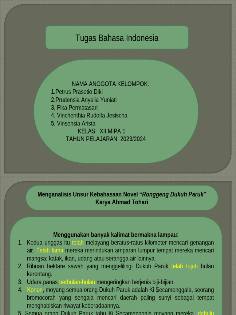 Presentasi Tugas Bindo Menganalisis | PDF