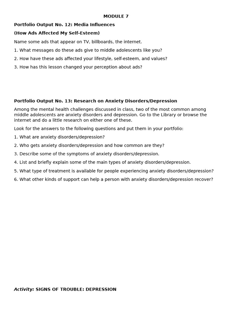 MODULE 7 - Activities and Portfolios | PDF