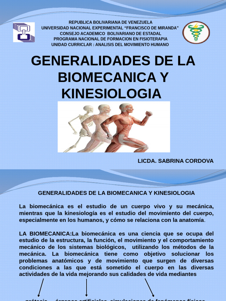 Tema I. Generalidades de La Biomecanica y Kinesiologia | PDF