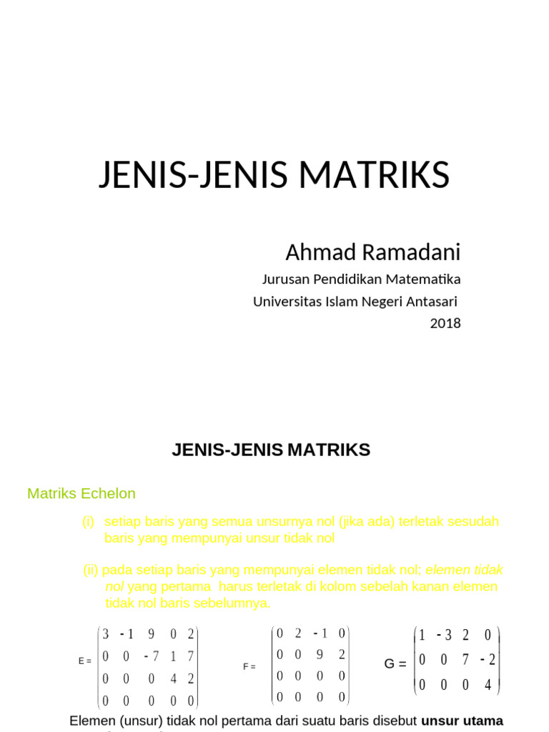 Jenis2 Matriks | PDF