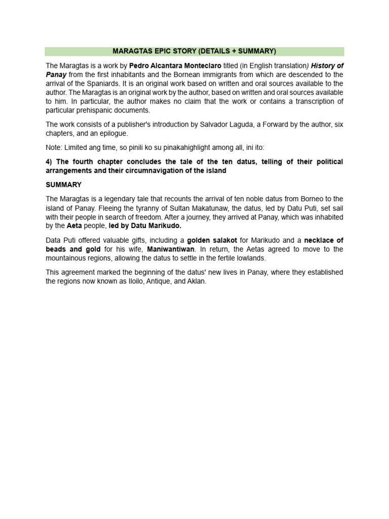 MARAGTAS-EPIC-STORY | PDF