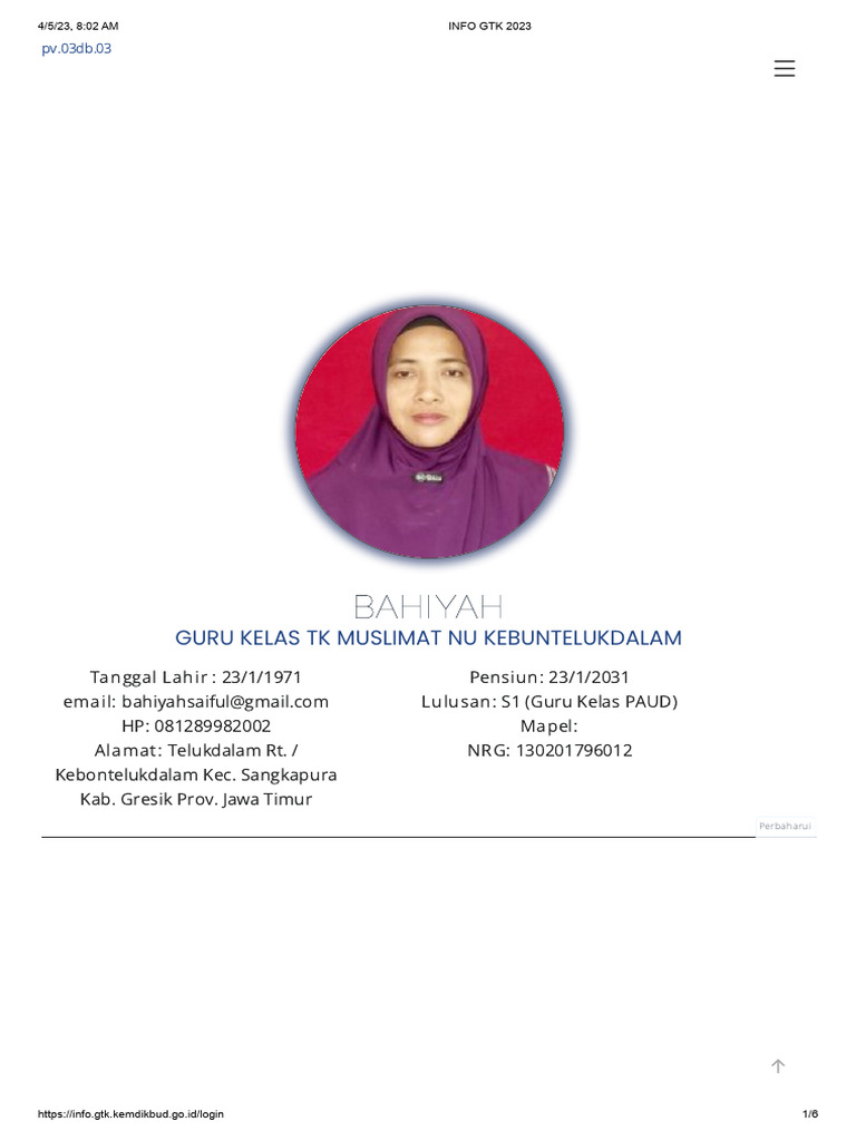 INFO GTK 2023 bahiyah | PDF