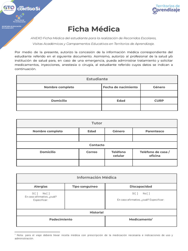 Formato de Ficha Medica para Llenar | PDF | Medicamentos con receta ...