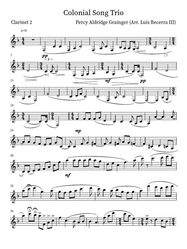 Colonial Song Trio Cl. 2 | PDF