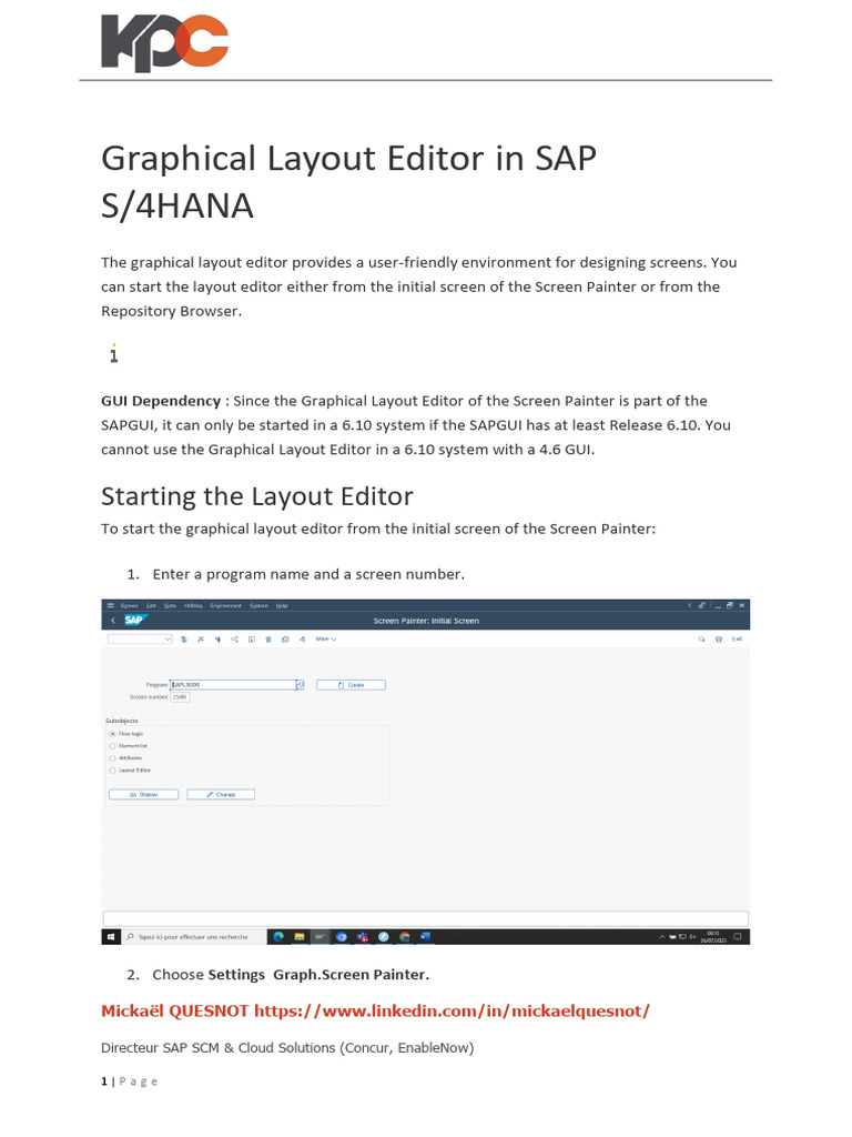 Graphical Layout Editor in SAP S4 HANA | PDF