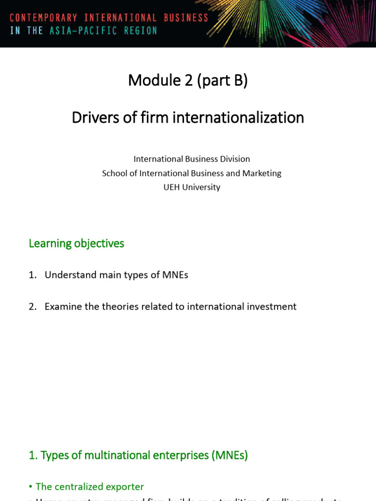 Module 2B Drivers of Firm Internationalization | PDF