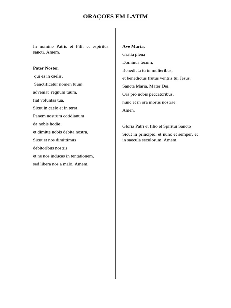 Oraçoes Em Latim | PDF
