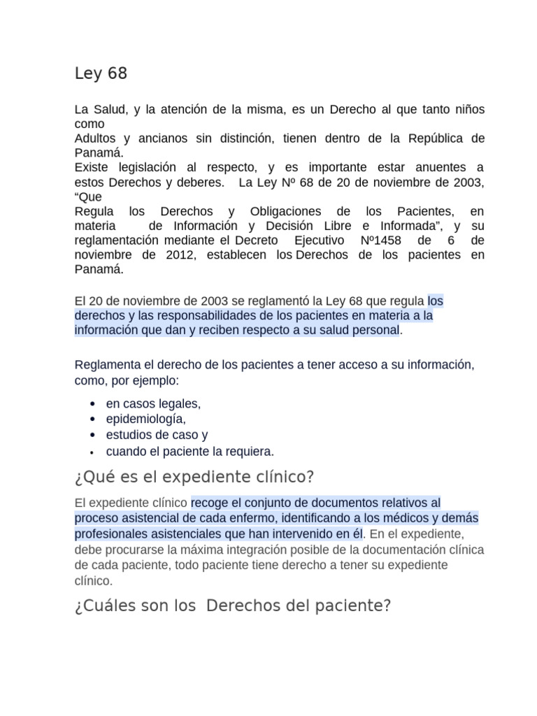 Ley 68 | PDF