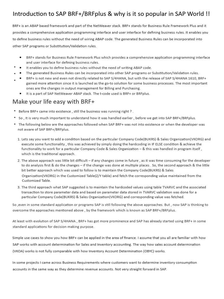Introduc) On To SAP BRFplus | PDF
