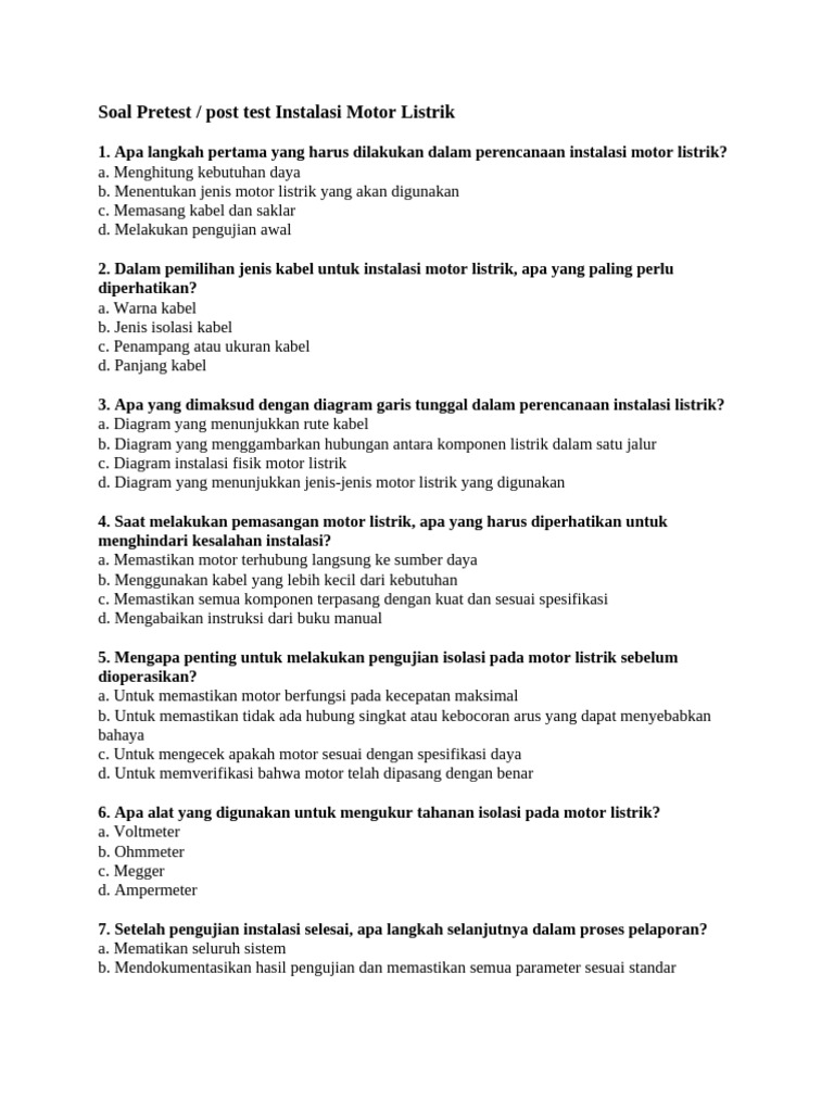 Soal Pretest | PDF