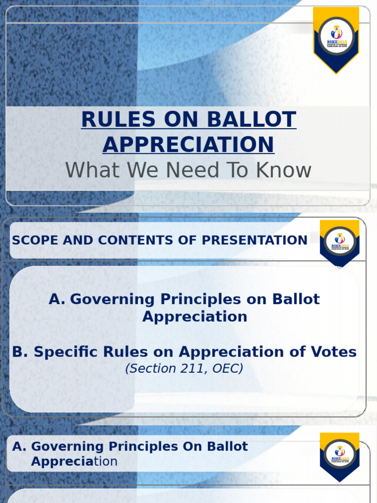 Appreciation of Ballots | PDF