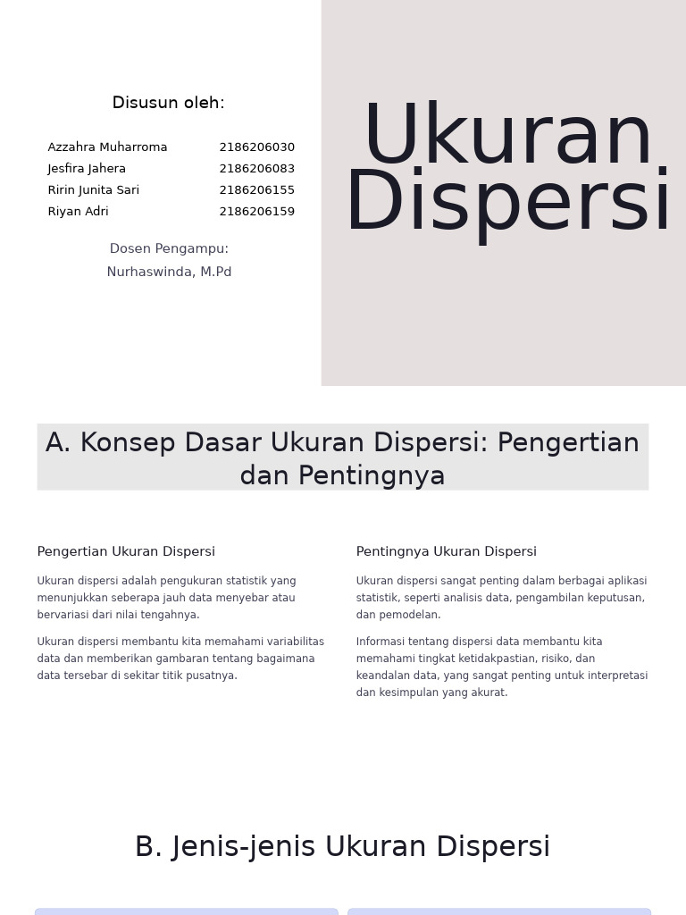 Ukuran Dispersi. | PDF