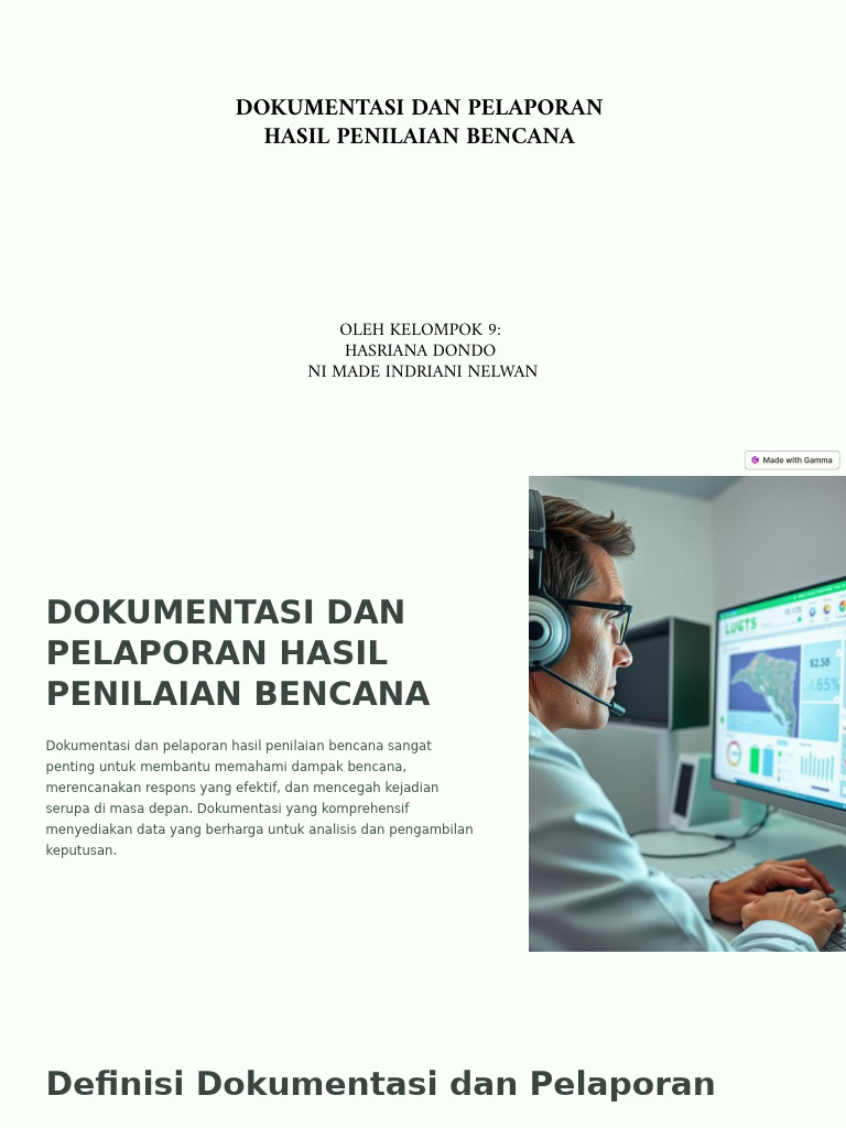 Dokumentasi Dan Pelaporan Hasil Penilaian Bencana | PDF