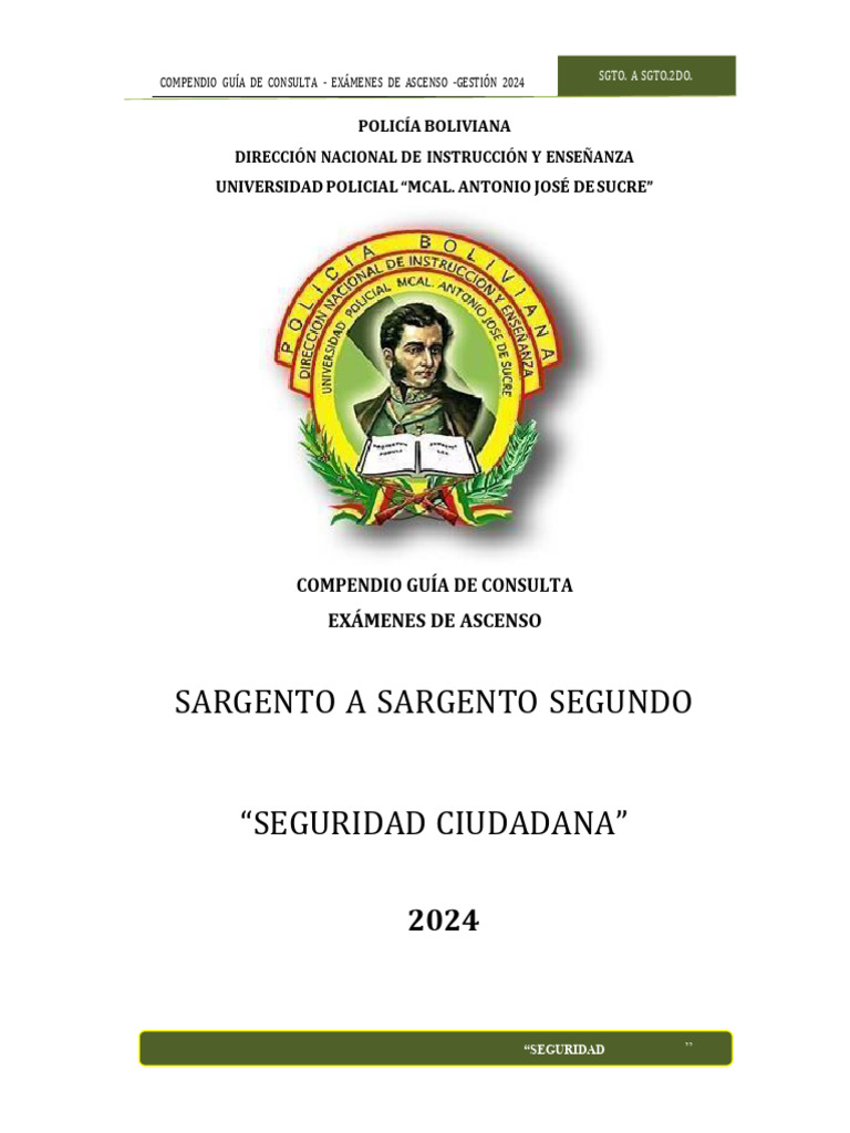 2024 Seguridad Ciudadana I - Sargento A Sargento 2do | PDF