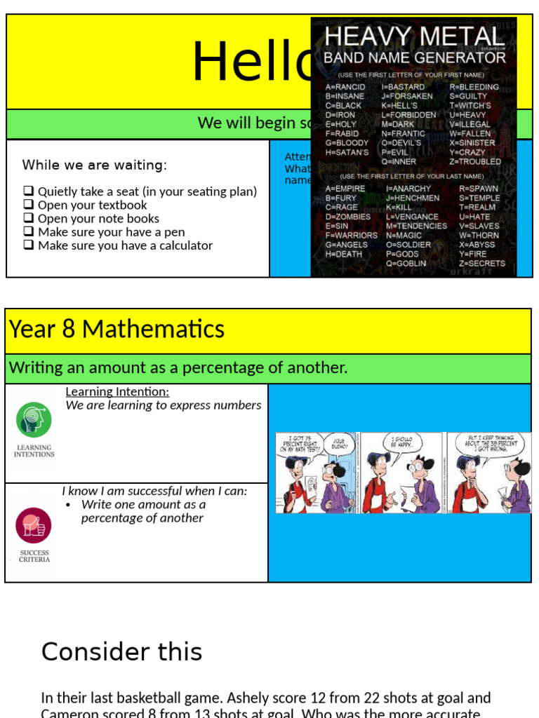 Writing One Number As A Percentage of Another | PDF