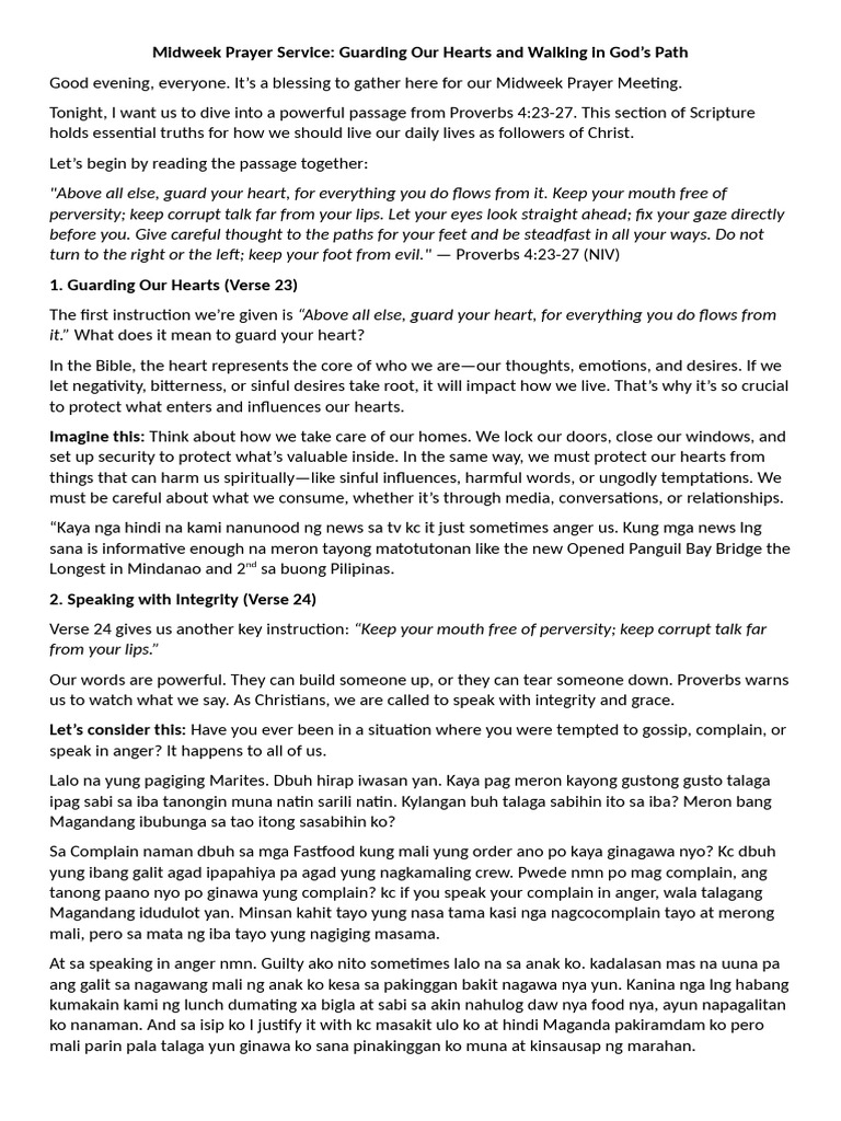 Midweek Prayer Service | PDF