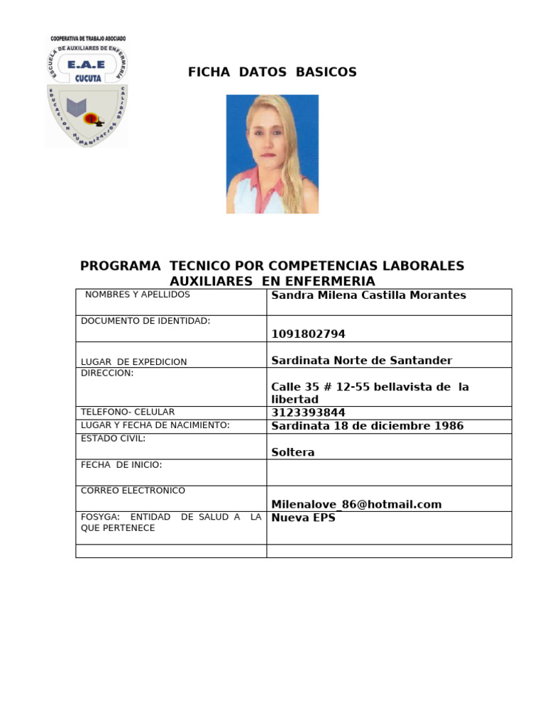 FICHA ANALITICA SANDRA CASTILLA | PDF