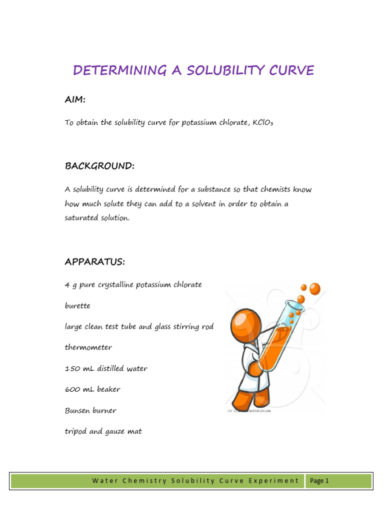 Determining A Solubility Curve Experiment Original Exp | PDF
