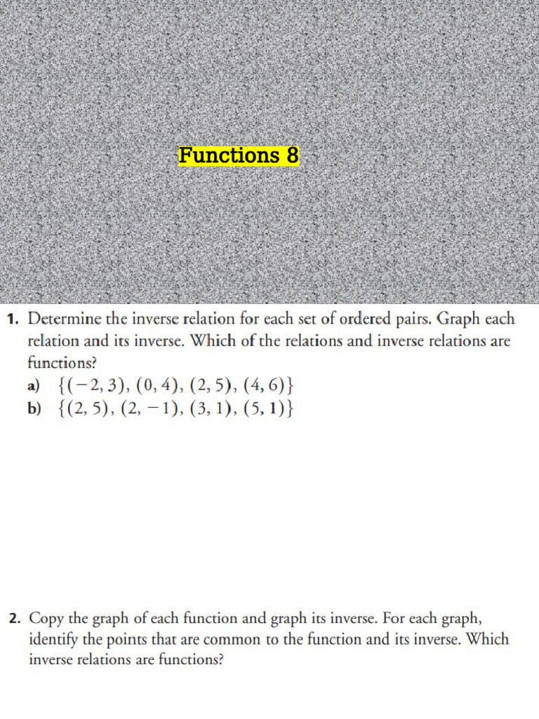 Functions 8 | PDF