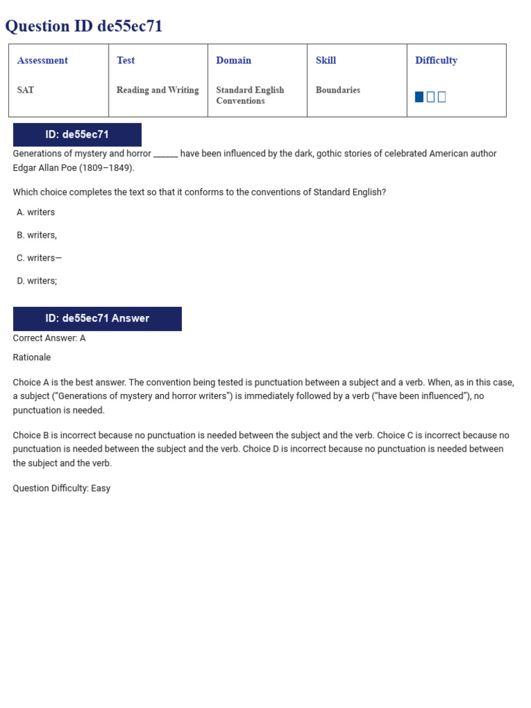 SAT Suite Question Bank - BOUNDARIES | PDF