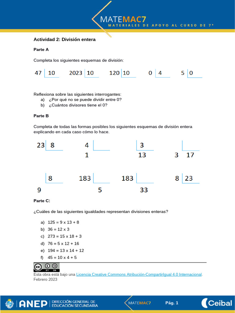 Actividad 2 - Division Entera | PDF