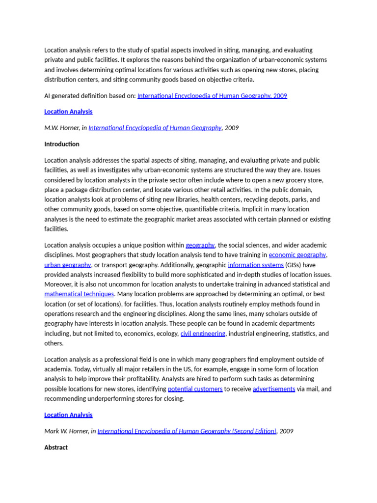 Location Analysis | PDF