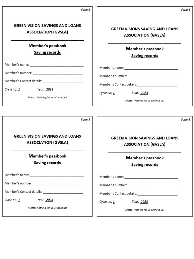Form 3 Passbook Cover | PDF