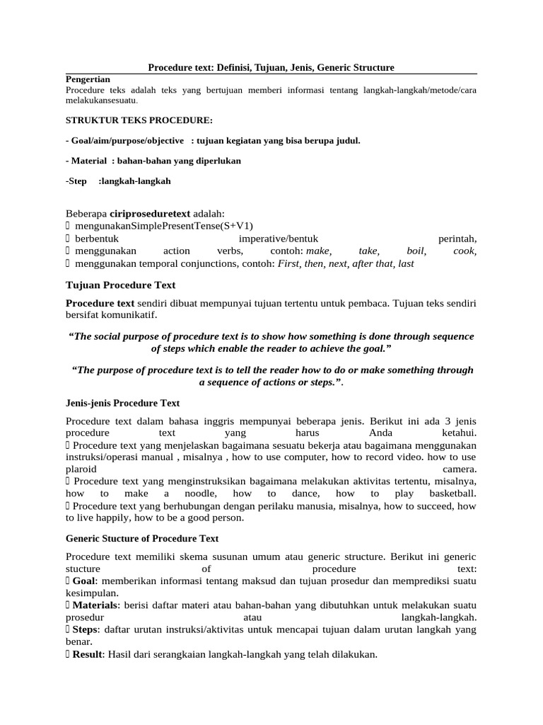 latihan Procedure text kelas xi | PDF