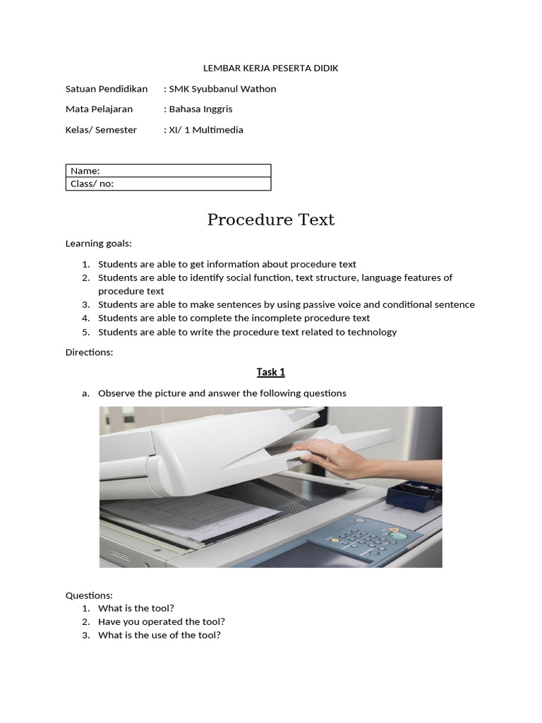 LKPD Procedure Text | PDF