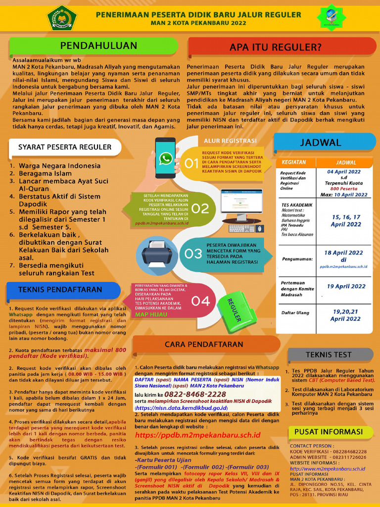 BROSUR PPDB OREN REGULER 2022 | PDF