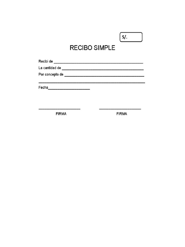 Recibo Simple | PDF