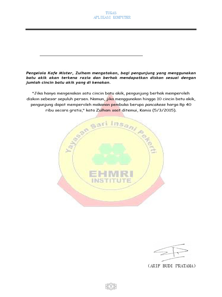 Latihan 1 Aplikom | PDF