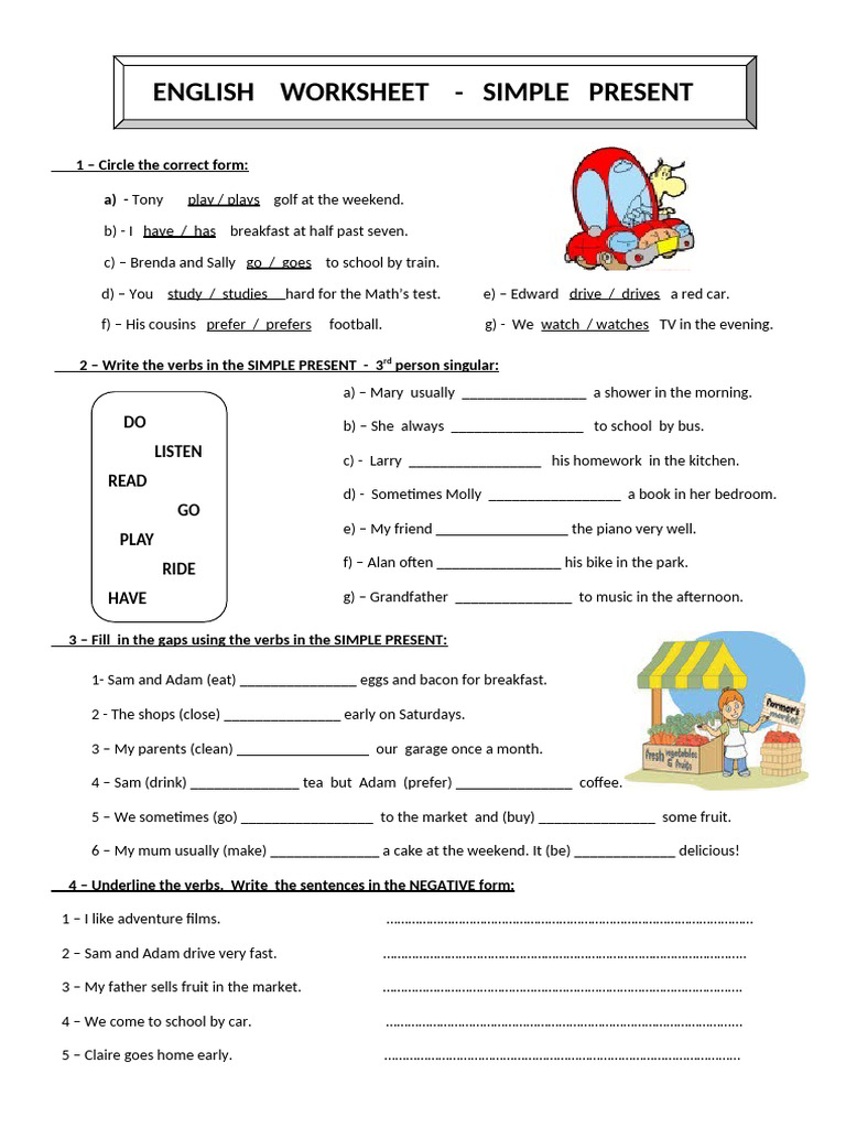 Present Simple 62691 | PDF