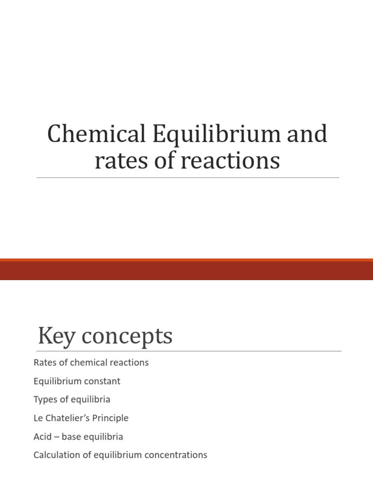 Chemical Equilbrium and Rates of Reactions - 1 | PDF
