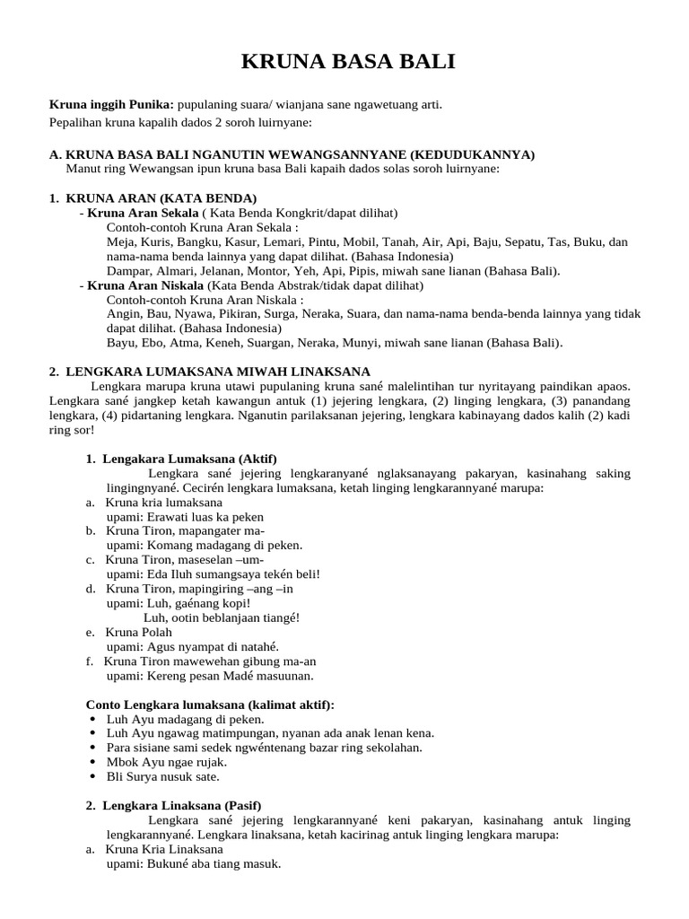 Materi Kruna Basa Bali | PDF