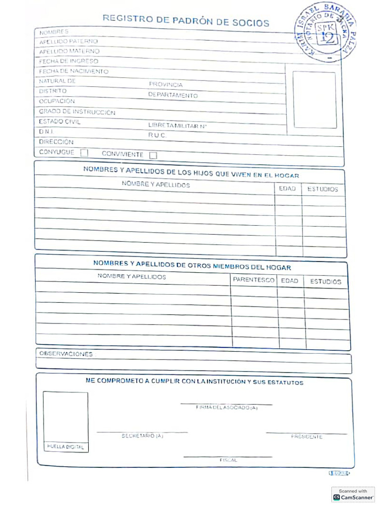 Formato Padron Santa Rosa | PDF