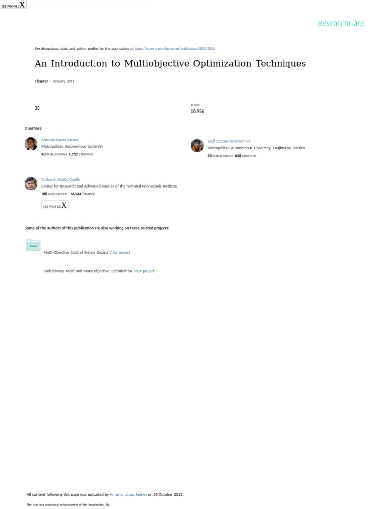 An Introduction To Multiobjective Optimization Techniques Pdf