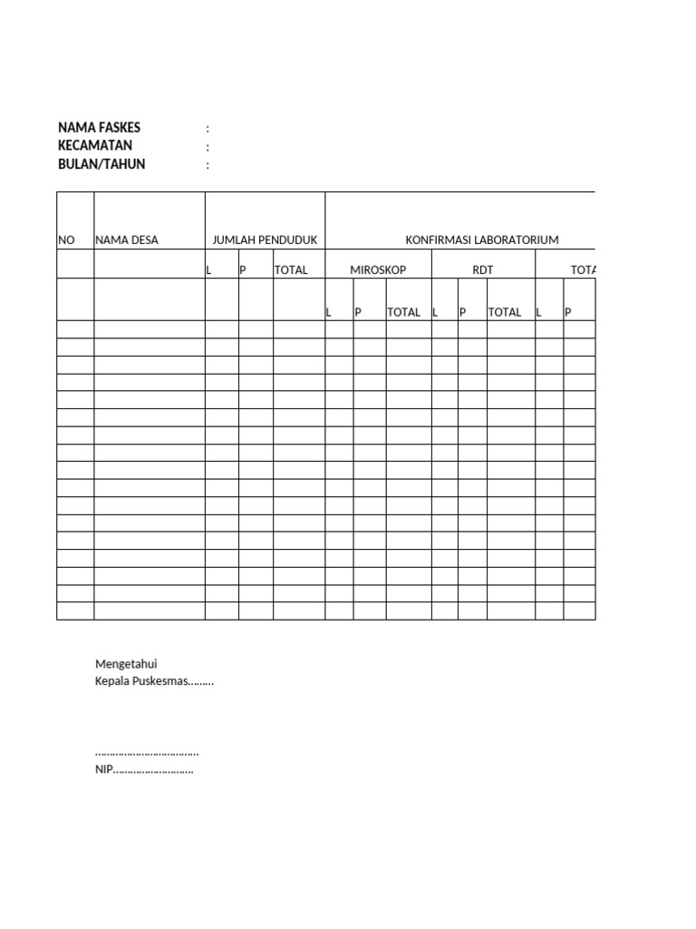 Format Lap - Program Malaria 2023 | PDF