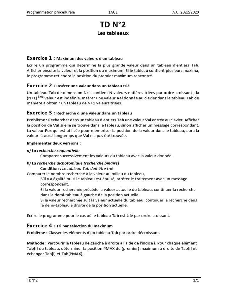 TD N°2 | PDF