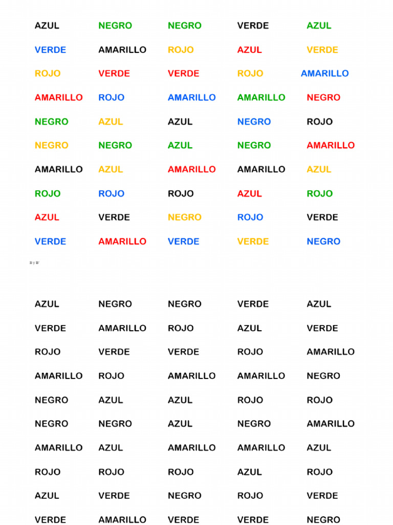 Plantillas Stroop | PDF