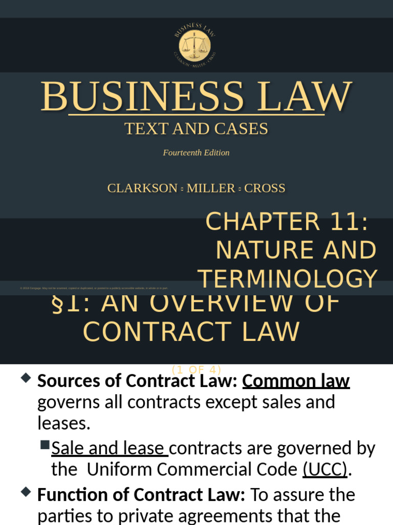 Clarkson14e - PPT - ch11 U3 CONTRACTS Nature and Terminology | PDF | Offer And Acceptance ...