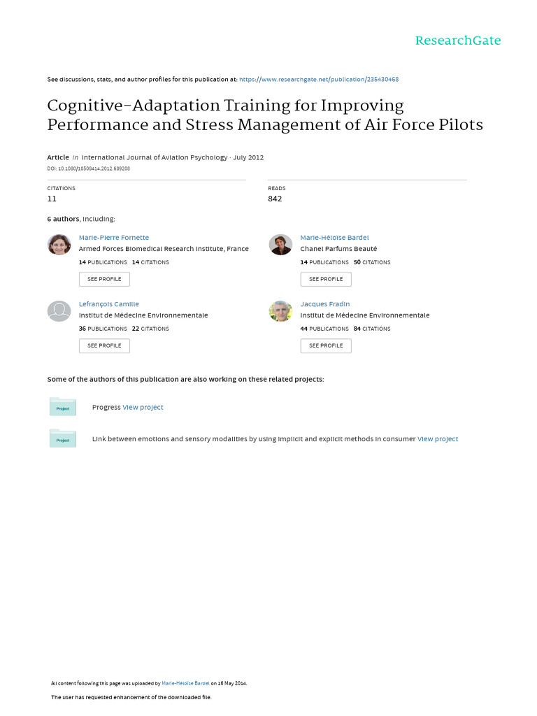 Cognitive-Adaptation Training | PDF