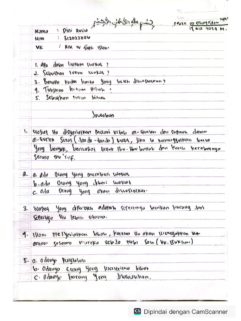 Dini Aulia Tugas Aik | PDF