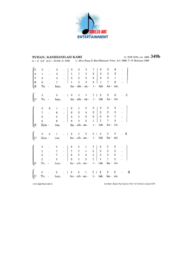 Ps-349b-Tuhan Kasihanilah Kami Misa Raya II | PDF