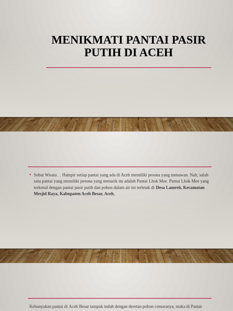 Menikmati Pantai Pasir Putih Di Aceh | PDF