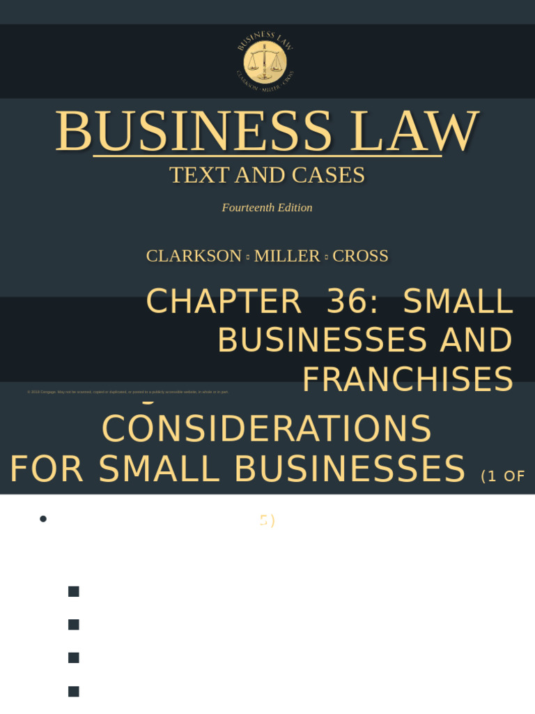 Clarkson14e - PPT - ch36 U8 BUS ORGS. Small Bus and Franchises | PDF