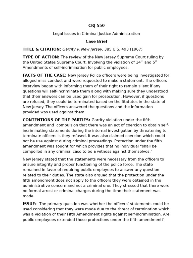 Garrity v. New Jersey, 385 U.S. 493 (1967) | PDF