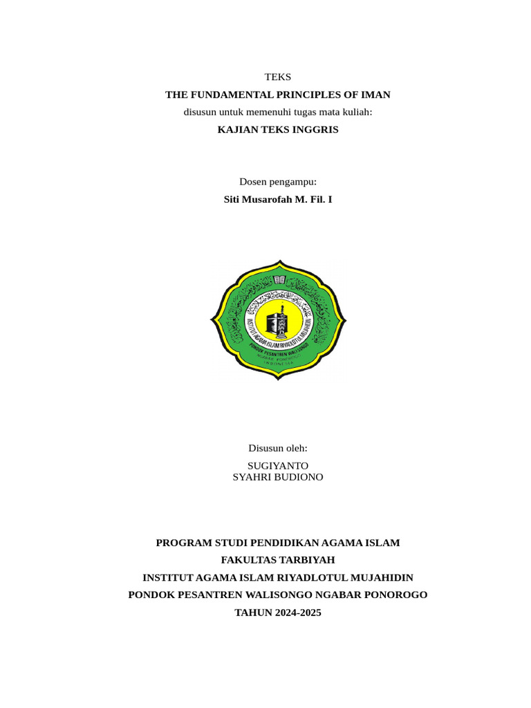 The Fundamental Principles of Iman | PDF