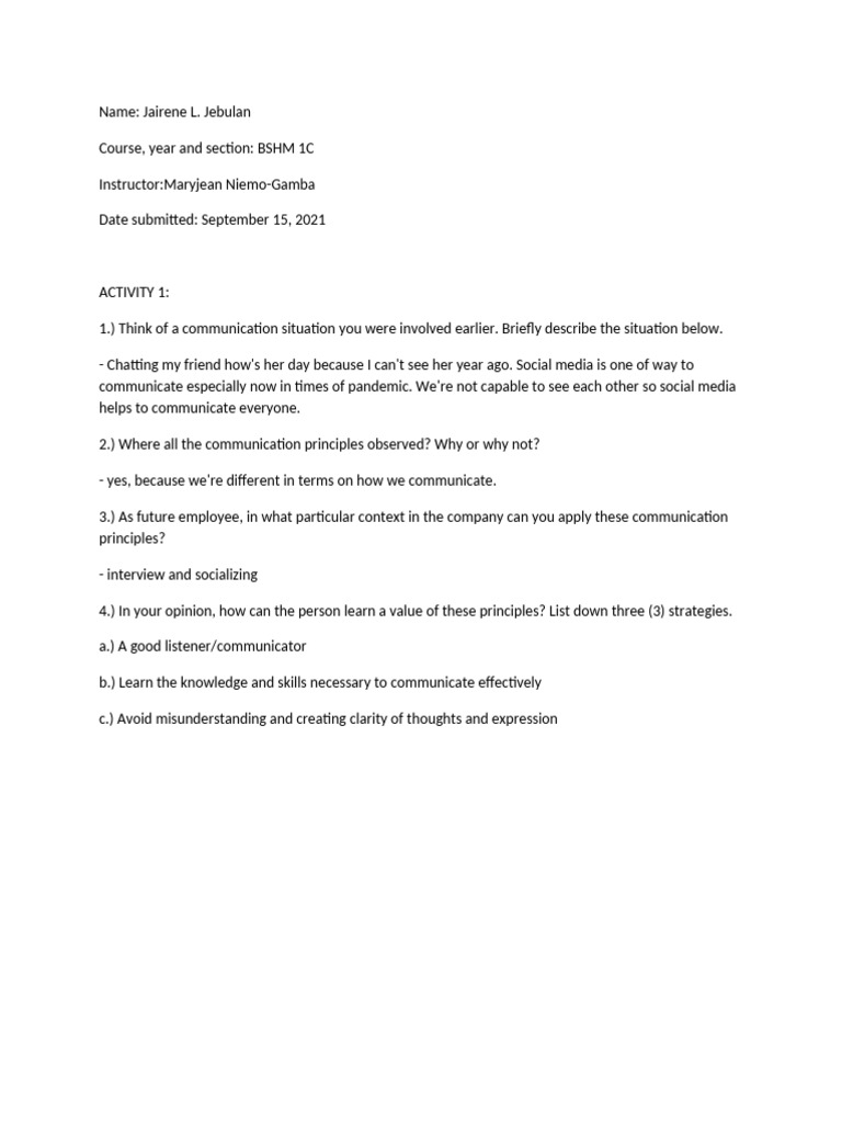 Module 1 - Lesson 2 - Activity 1 | PDF