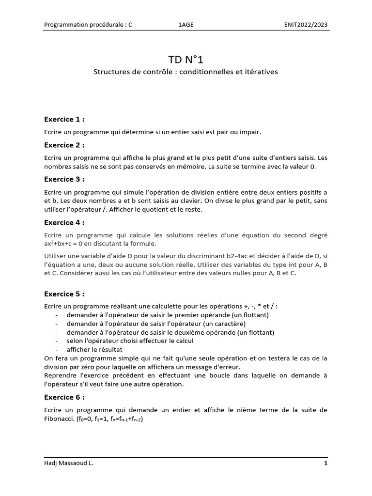 TD N°1 | PDF
